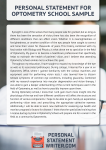 Prime-Quality Optometry Personal Statement | 100% Originality