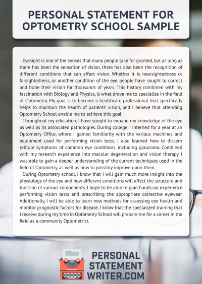 Prime-Quality Optometry Personal Statement | 100% Originality