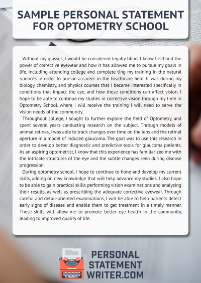 Prime-Quality Optometry Personal Statement | 100% Originality