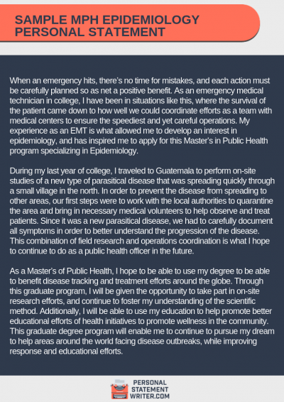 Epidemiology Personal Statement | 100% Perfect & Original